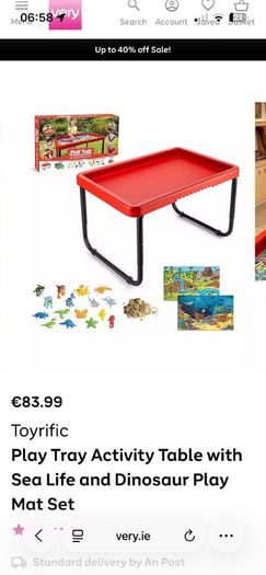 Toyrific Play Tray Activity Table With Play Mat Set For Sale in ...