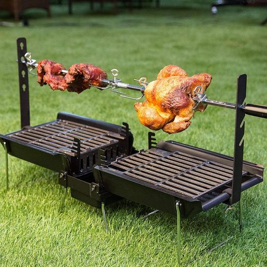 Bruzzzler Rotisserie Set With Battery Operated Motor Spit Grill ...