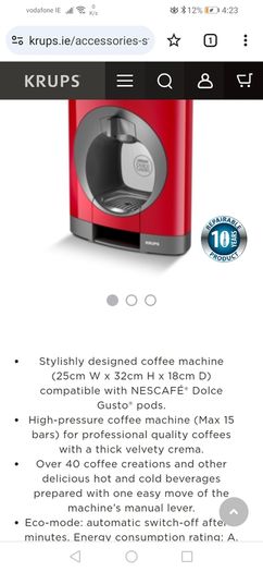 Dolce Gusto Krups Pod Coffee Maker For Sale in Sandyford, Dublin from ...