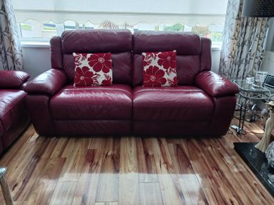 32 Red Leather Suite Both With Recliners For Sale in Clondalkin, Dublin ...