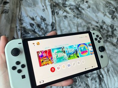 Nintendo Switch Oled With Pokemon Scarlett And Zelda Breath Of The Wild ...