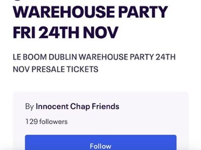 Le Boom Ticket For Sale in Greenhills, Dublin from Eubha Kelly
