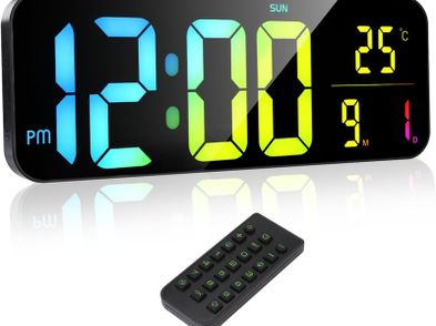 Digital Wall Clock 15inch Large Digital Clock Adjustable Brightness Big ...