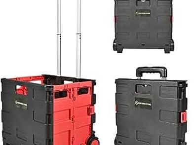 Folding Shopping Trolley Cart Boot Cart With Noiseless Wheel And ...