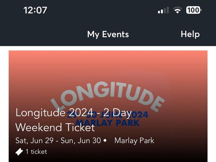 Longitude 2 Day Weekend Ticket For Sale in Portmarnock, Dublin from samreid