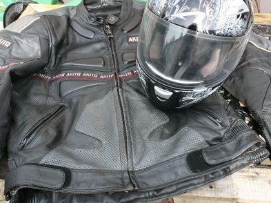 Classic Akito Leather Biker Jacket Astone Gto Full Motorcycle Helmet ...