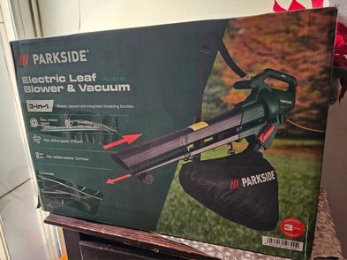 Parkside 3 In 1 Electric Leaf Blower Vacuum Shredder 34l Brand New For ...