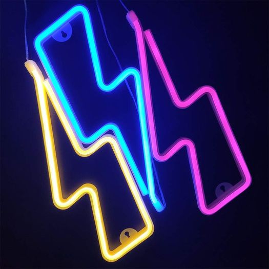 Blue Lightning Neon Light Lightning Bolt Neon Signs Blue Lightning ...