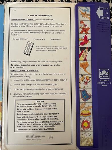 1992 Aladdin Disney Golden Sound Story For Sale in Ballinagare ...