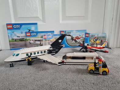 Lego Citytwo Sets Aiport Vip Service 60102 Lego City Stunt Plane 60019 ...