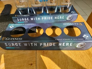 Guinness Rugby Glass Holder With 4 Pint Glasses For Sale in Beaumont ...