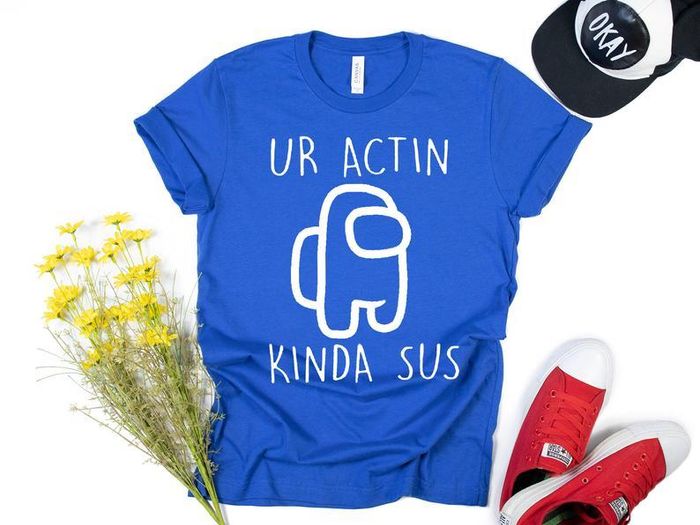 Among Us Inspired Tshirtacting Kinda Sus Tshirtf Among Us Teegamer ...