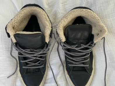 Converse All Star Chuck Taylor Double Collar Hi Tops Shearling Size 5 ...