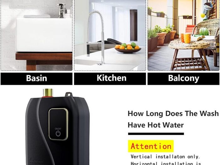 Instant Water Heater 3000w Tankless Electric Heating Element Energy ...