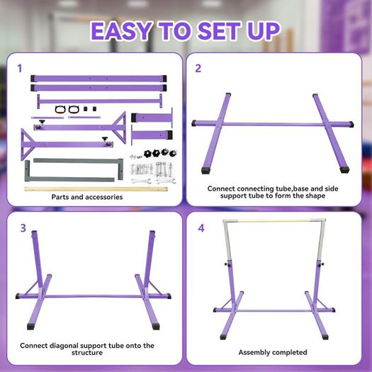 Gymnastics Bar Gymnastics Bars For Kids With 13 Height Adjustable ...
