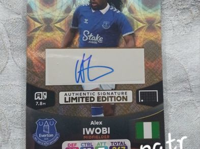 Match Attax 20232024 Alex Iwobi Authentic Signature Card Rare For Sale ...