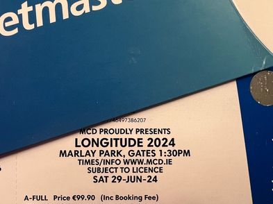 Longitude Ticket For Sale in Carbury, Kildare from Lisa269