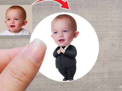 Boss Baby 60 Personalised Stickers From Childs Photo 8 Variations ...