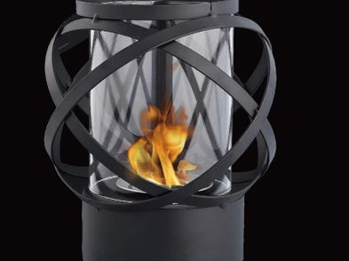 Design Round Tabletop Bioethanol Fireplace Fire Pot With Cylinder Glass ...
