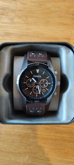 Fossil Watch For Men Coachman New 45mm Case Size Quartz Chronograph ...