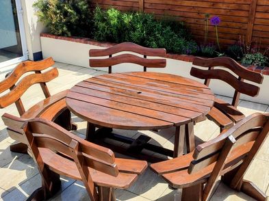 Hand Crafted Solid Oak Garden Table For Sale in Portmarnock, Dublin ...