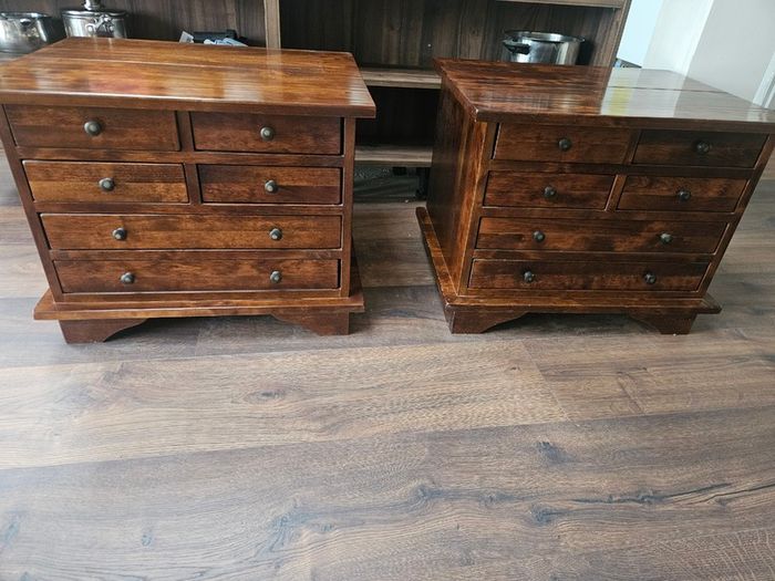 Laura Ashley Dark Chestnut Garret 6 Drawer Side Table X2 For Sale in ...