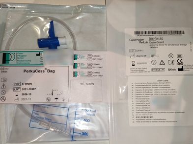 Perkucess Nephrostomy Drainage Bag Kit E 90000 500ml Drain Guard 8150 ...