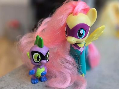 Fluttershy Masked Power Hero Brushable With Spike Mlp G4 My Little Pony ...