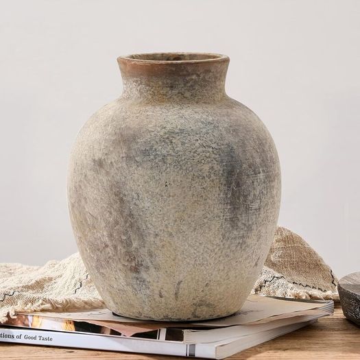 Ceramic Rustic Farmhouse Flower Vase 6 Inch Cute Boho For Home Decor ...