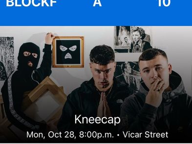 Kneecap 28 October 2024 Vicar Street Dublin Sitting Ticket For Sale in ...