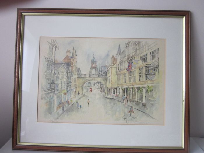 Watercolour Framed Print The Eastgate Cheste Limited Edition By Kevin ...