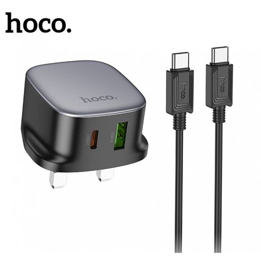 Hoco 20w Dual Usb Pd Qc30 Wall Charger Comes With A 1m Type C To Type C ...