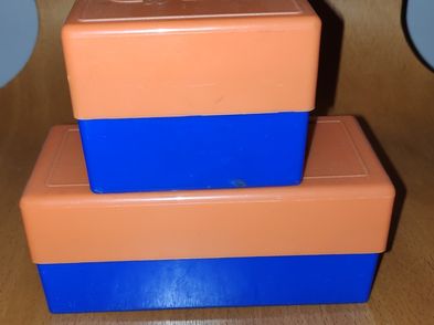 Vintage Agfacolor Orange Blue 2 Photo Slide Storage Boxes For Sale in ...