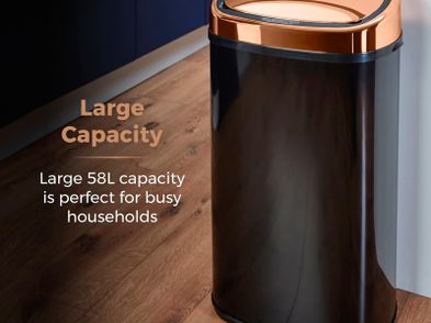 Kitchen Bin With Sensor Lid Automatic Soft Close Manual Override 58 ...