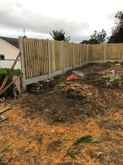Concrete H Post And Base Fencing With Timber Panels For Sale in ...
