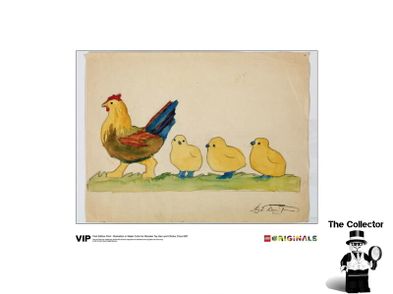Lego Illustration Wooden Toy Hen And Chicks Art Print 5006002 This Is A ...