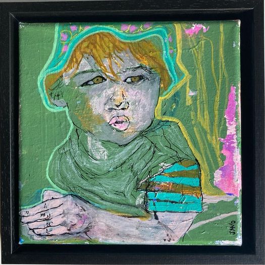 Framed Original Abstract Portrait Of Baby Boy Toddler Original Irish ...