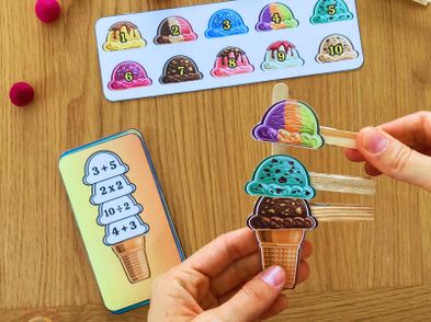 Build Your Ice Cream Math Printable Game Maths 10 Different Flavors Ice ...