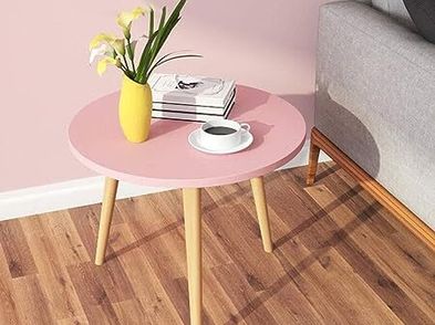 Ifja Coffee Table Pink Modern Round Easy Assemble Coffee Tables For ...