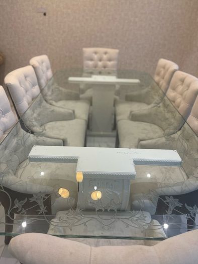 Heavy Stunning Glass Dining Table 8 Ppl For Sale in Leopardstown ...