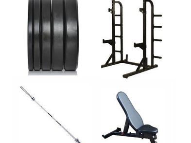Power Rack Gym Weights Dumbbells Barbell Squat Rack Bench Originally ...