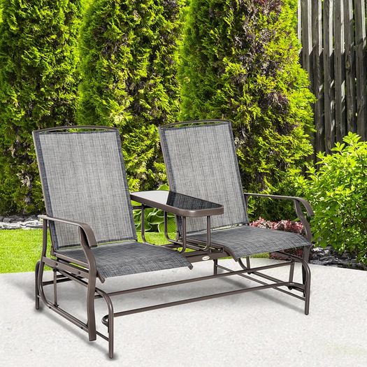 Metal Double Swing Chair Glider Rocking Chair Seat Outdoor Seater ...