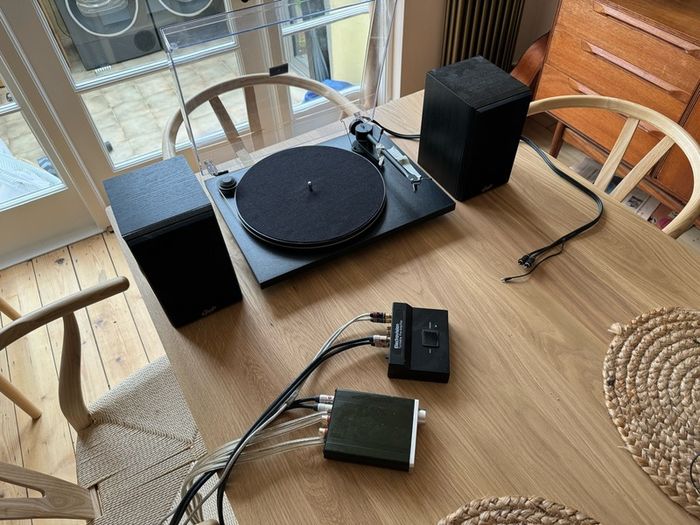 Pro Ject Turntable And Gale Bookshelf Speakers W Preamp And Amp For ...