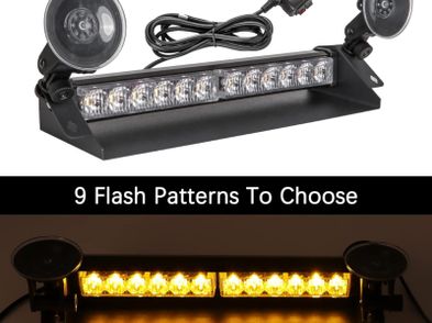 Led Emergency Warning Light 1412 Led 9 Flashing Modes Upgrade ...