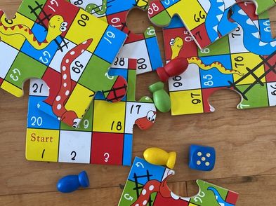Wooden Snakes And Ladders Puzzle And Game In A Box For Sale in ...