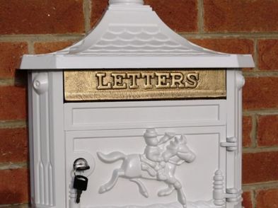 Aluminium Post Box Wall Mounted White D2433 For Sale in Kilkenny ...
