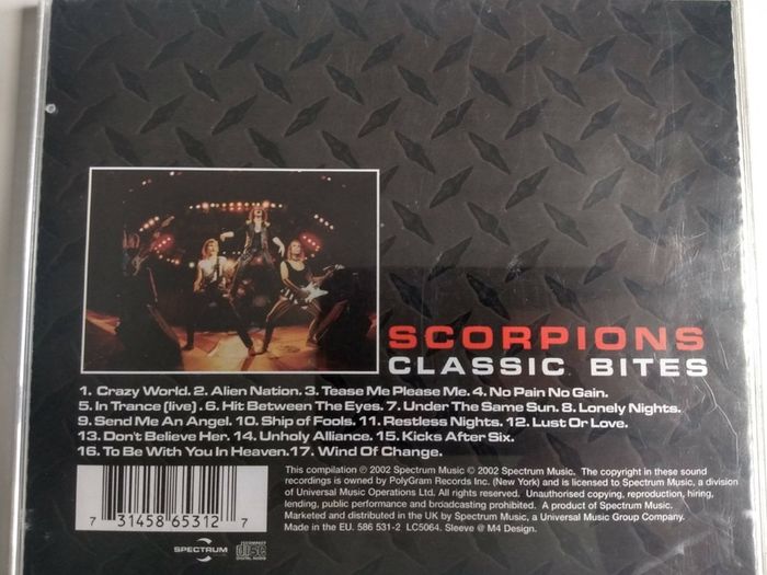 Scorpions Classic Bites Cd 2002 Classic Hard Rock Compilation Ex For ...