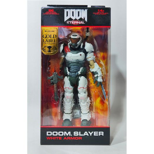 Mcfarlane Toys Doom Eternal Doom Slayer White Armor Gold Label Action ...