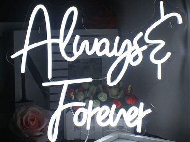 Always Forever Neon Sign White Led Neon Sign For Wall Decor Acrylic ...