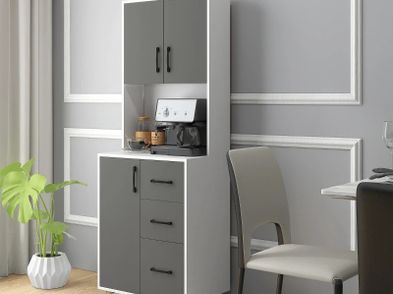 Modern Kitchen Pantry Cabinet Storage Cupboard With Open Countertop ...
